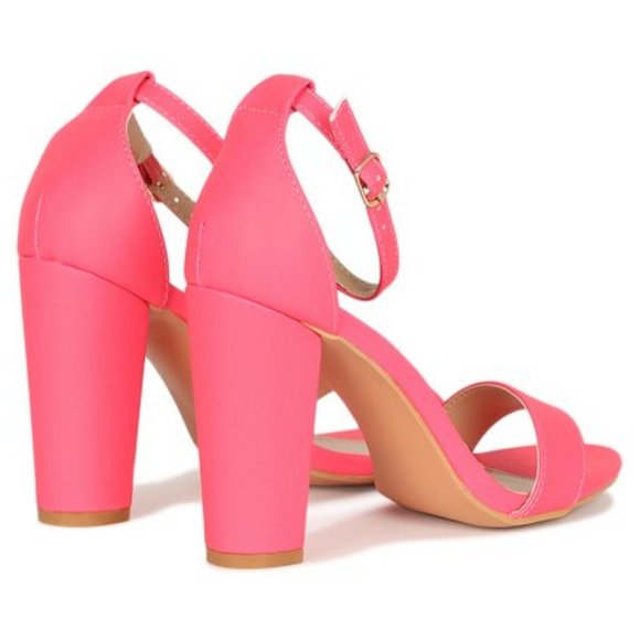 Shoes | Bella Luna Open Toe Ankle Strap Vegan Leather Chunky Heel Hot ...